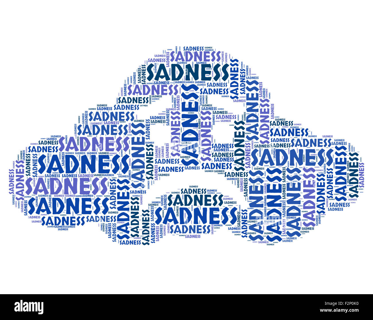 Sadness Word Representing Grief Stricken And Wordcloud Stock Photo - Alamy