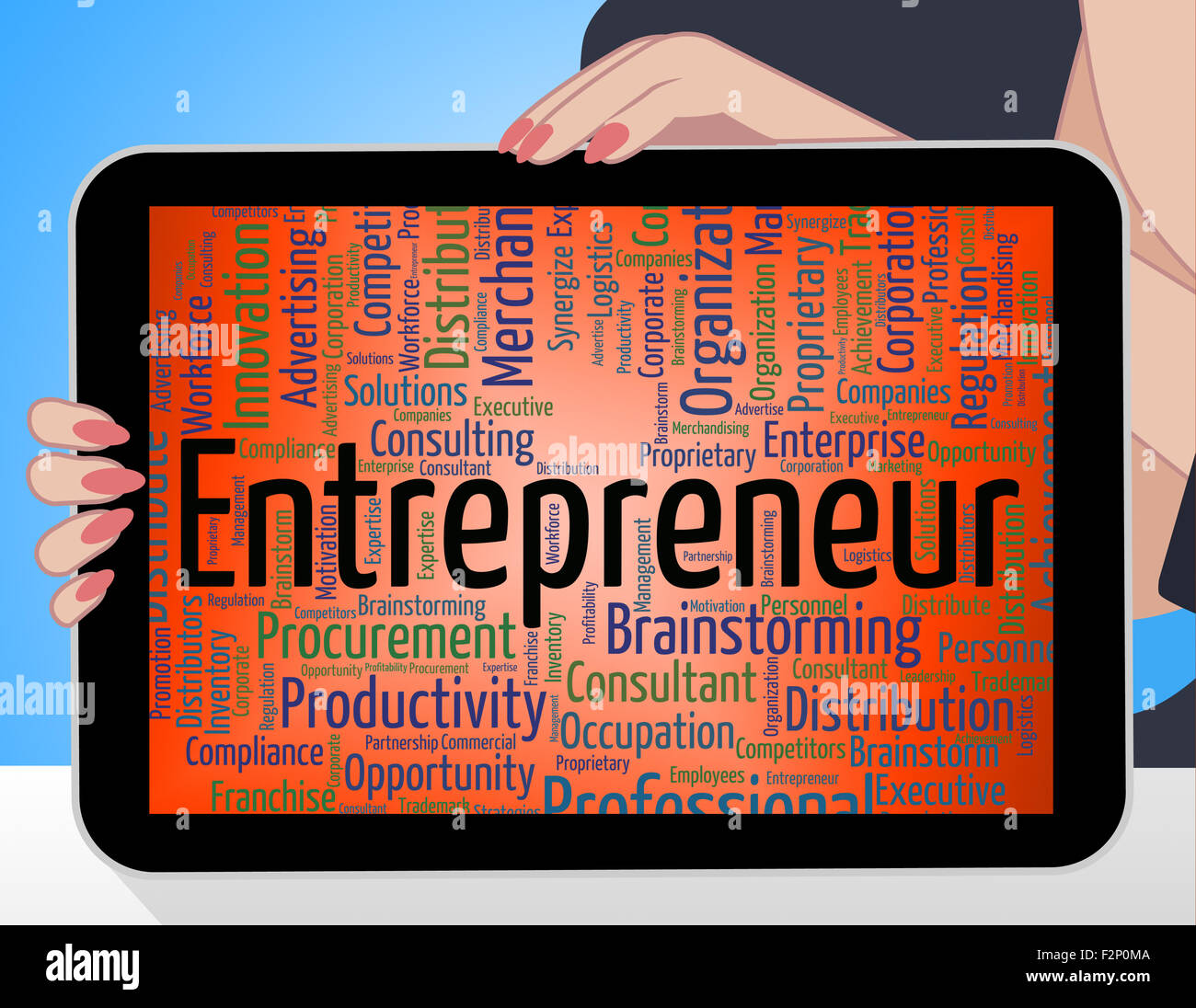 Entrepreneur Word Indicating Commercial Enterpriser And Businesswoman ...