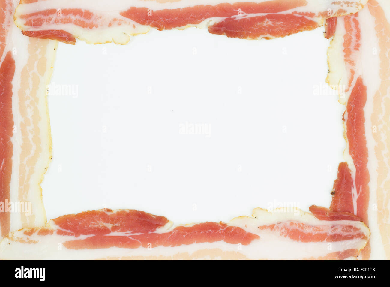 Sliced bacon formed into an isolated meat frame Stock Photo - Alamy