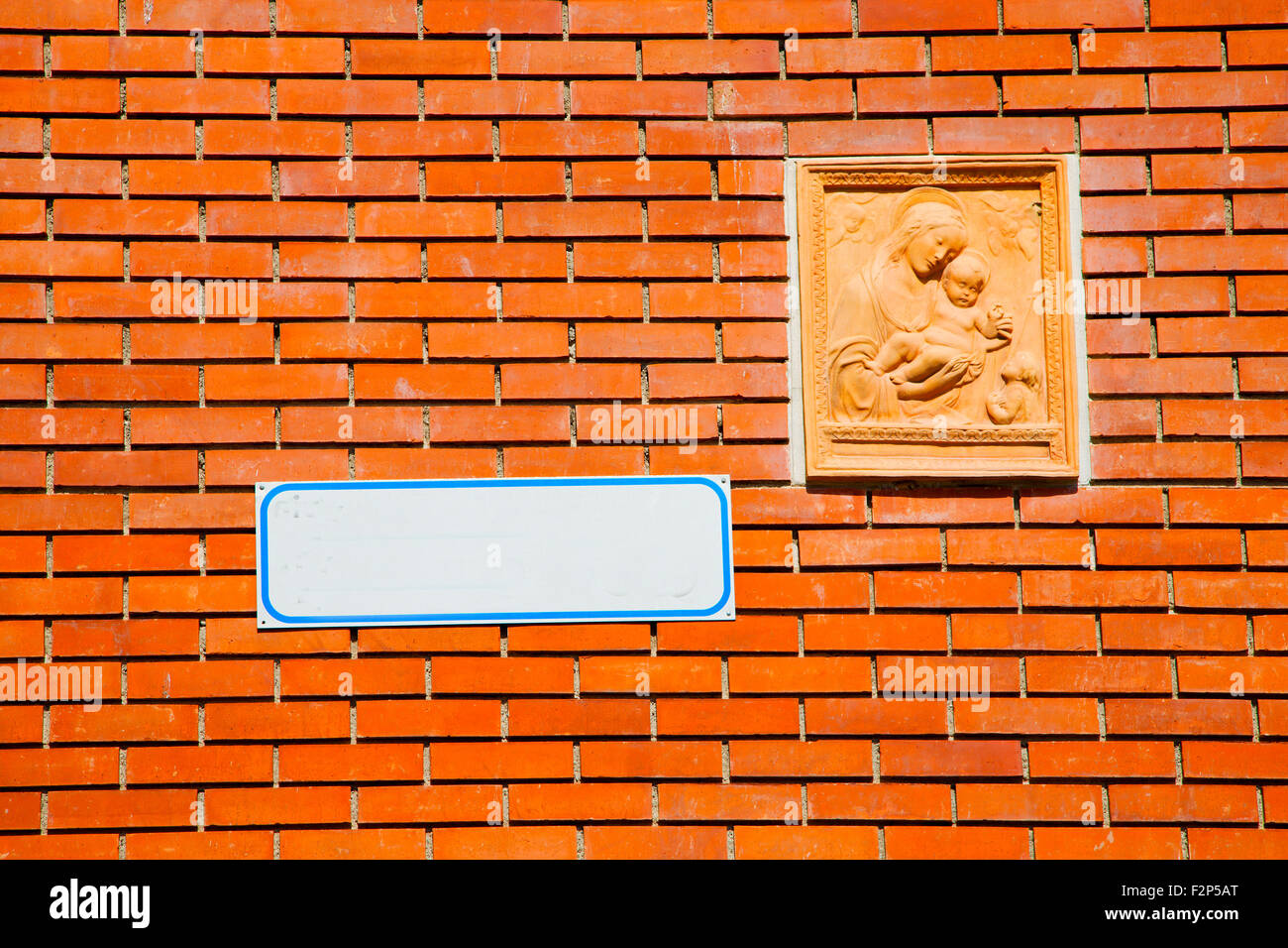 milan in italy old church concrete wall brick the abstract background ...
