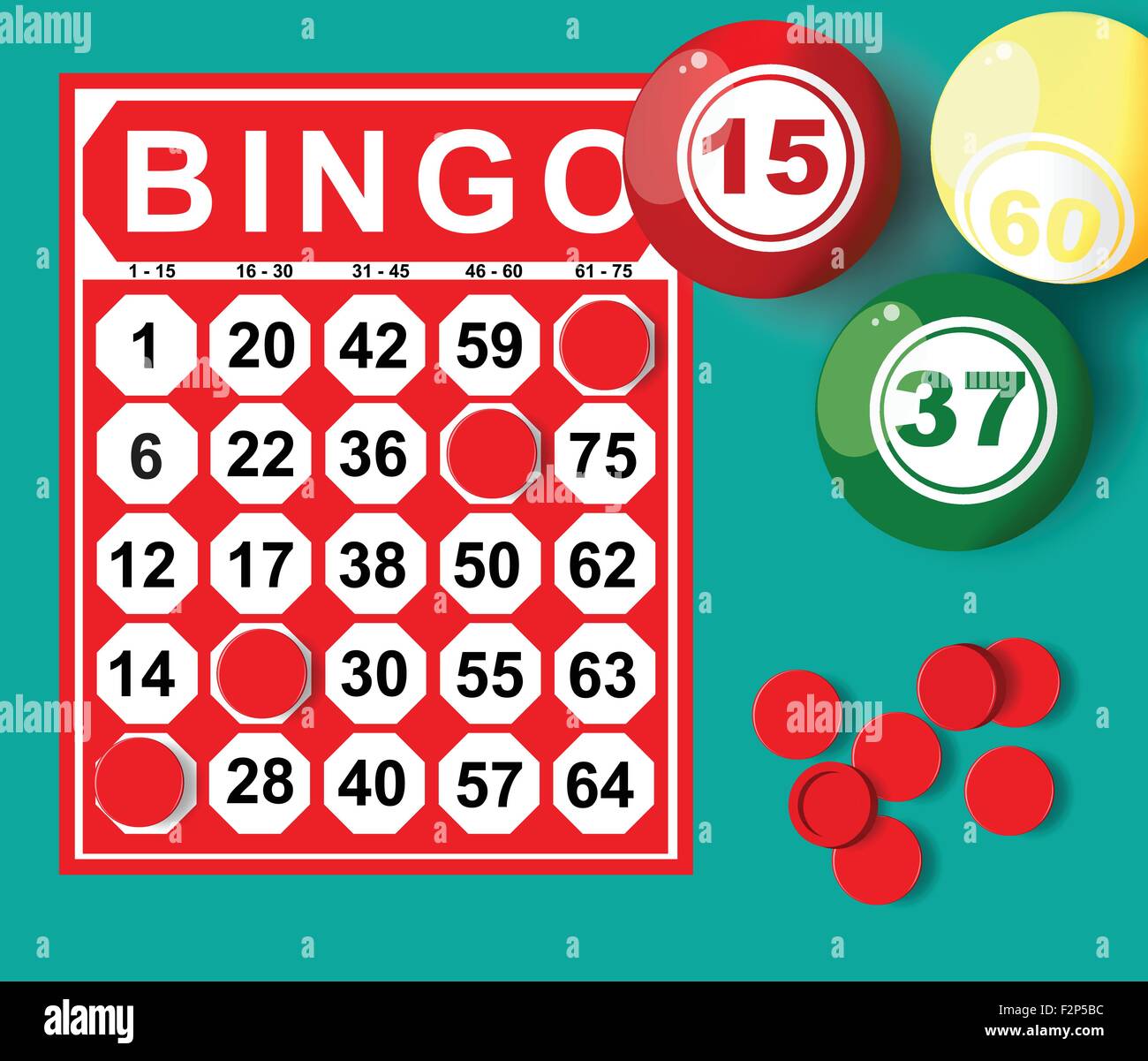 illustration of bingo card and ball Stock Vector Image & Art - Alamy
