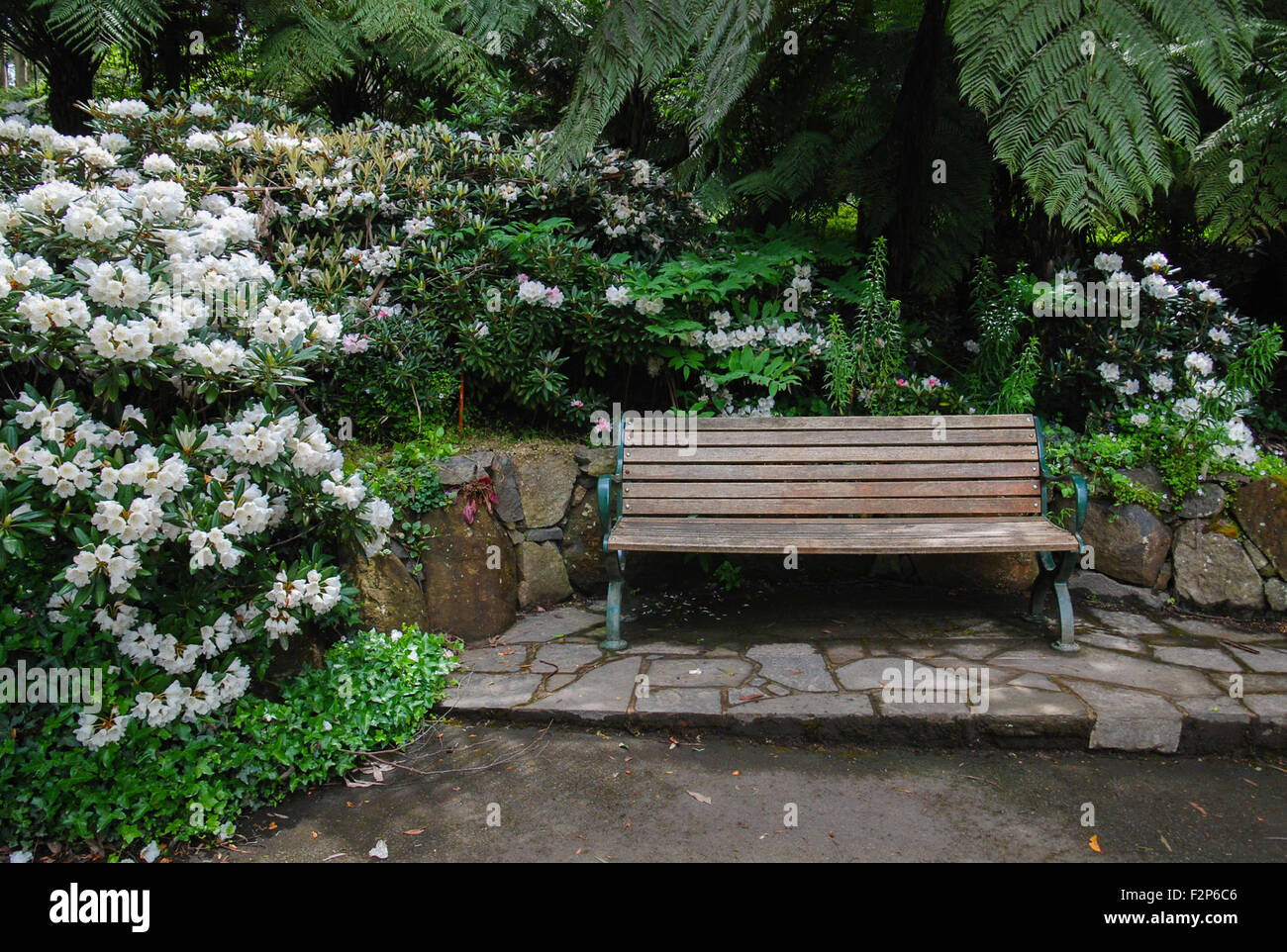 Victorian bench at garden Stock Photo - Alamy