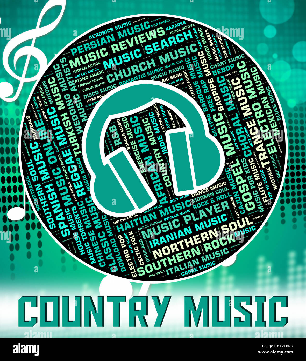 Country Music Indicating Sound Tracks And Harmonies Stock Photo - Alamy