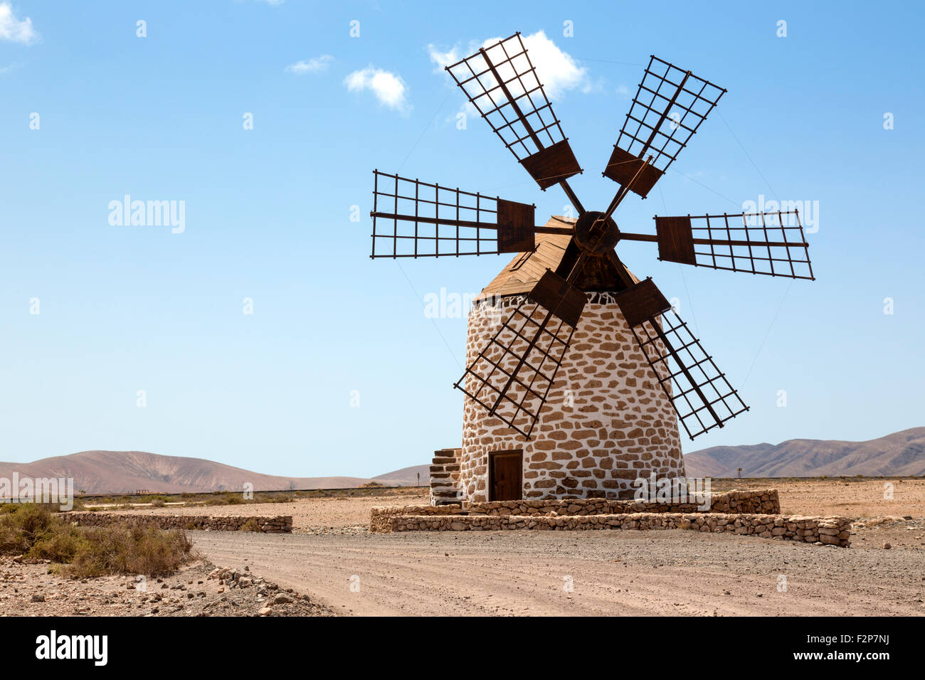 Windmill, near Tefia, Fuerteventura, Canary Islands, Spain Stock Photo ...