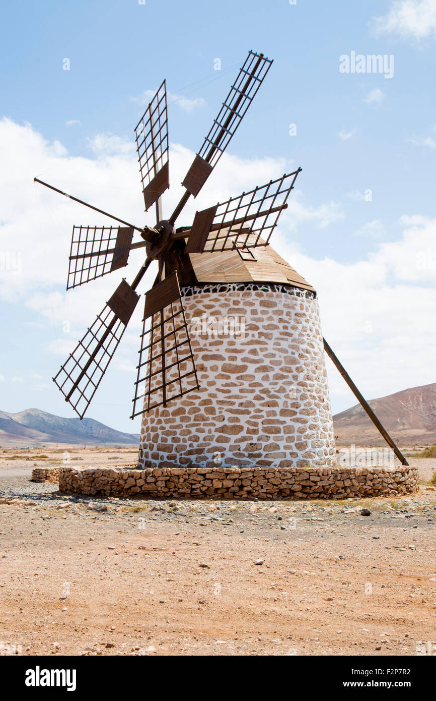 Windmill, near Tefia, Fuerteventura, Canary Islands, Spain Stock Photo ...
