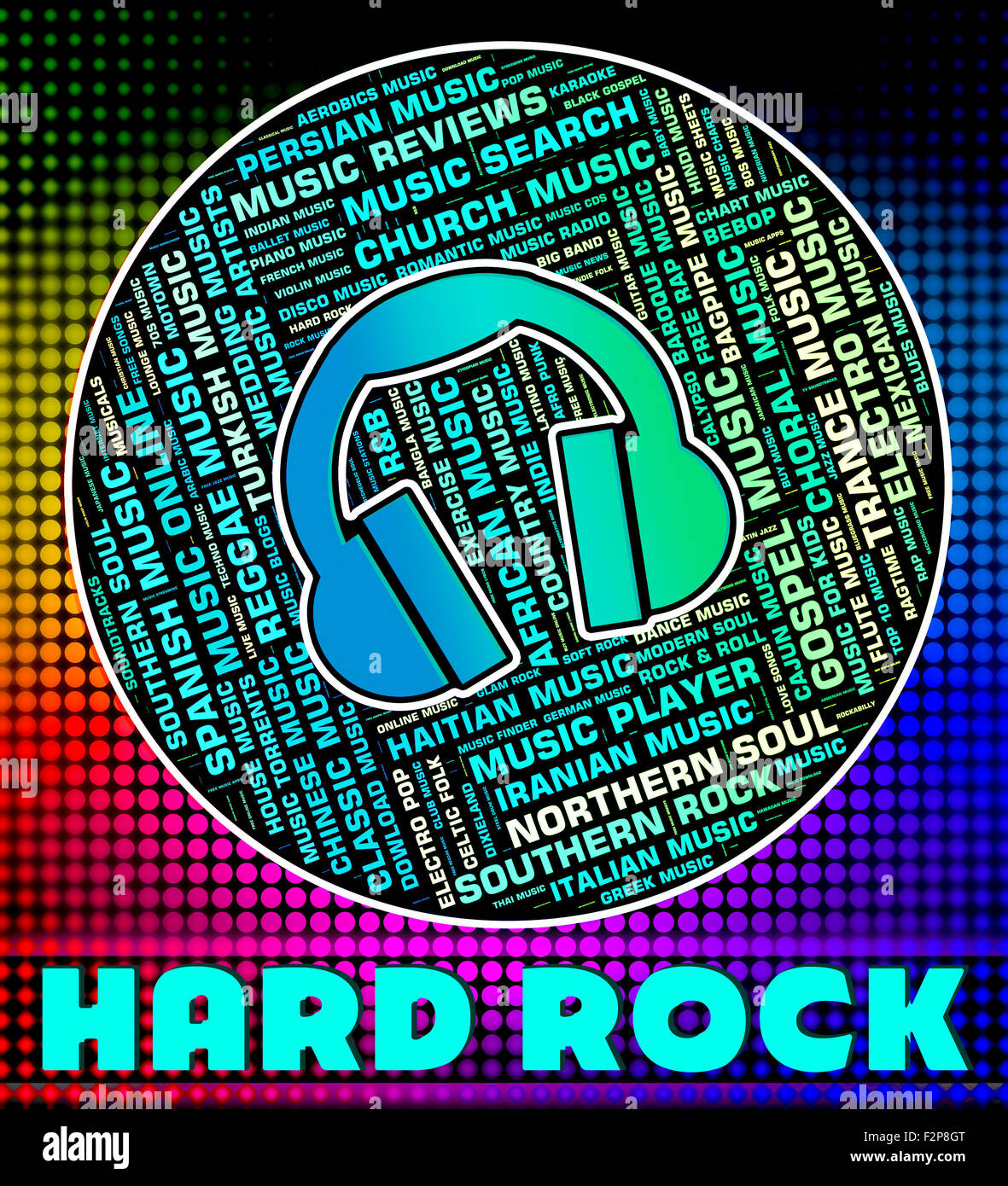 Hard Rock Indicating Sound Tracks And Tune Stock Photo - Alamy