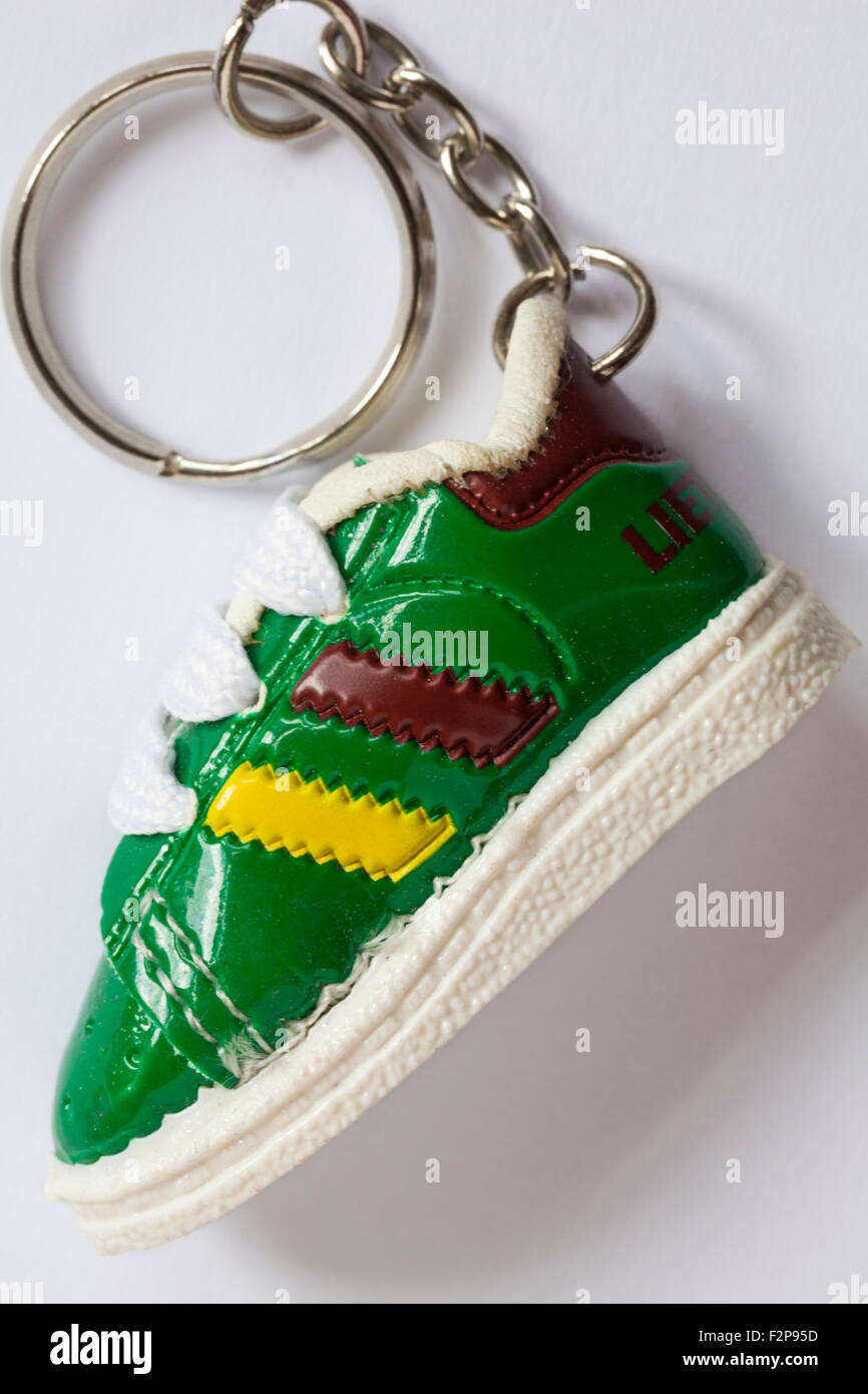 Boot key ring keyring isolated on white background Stock Photo - Alamy