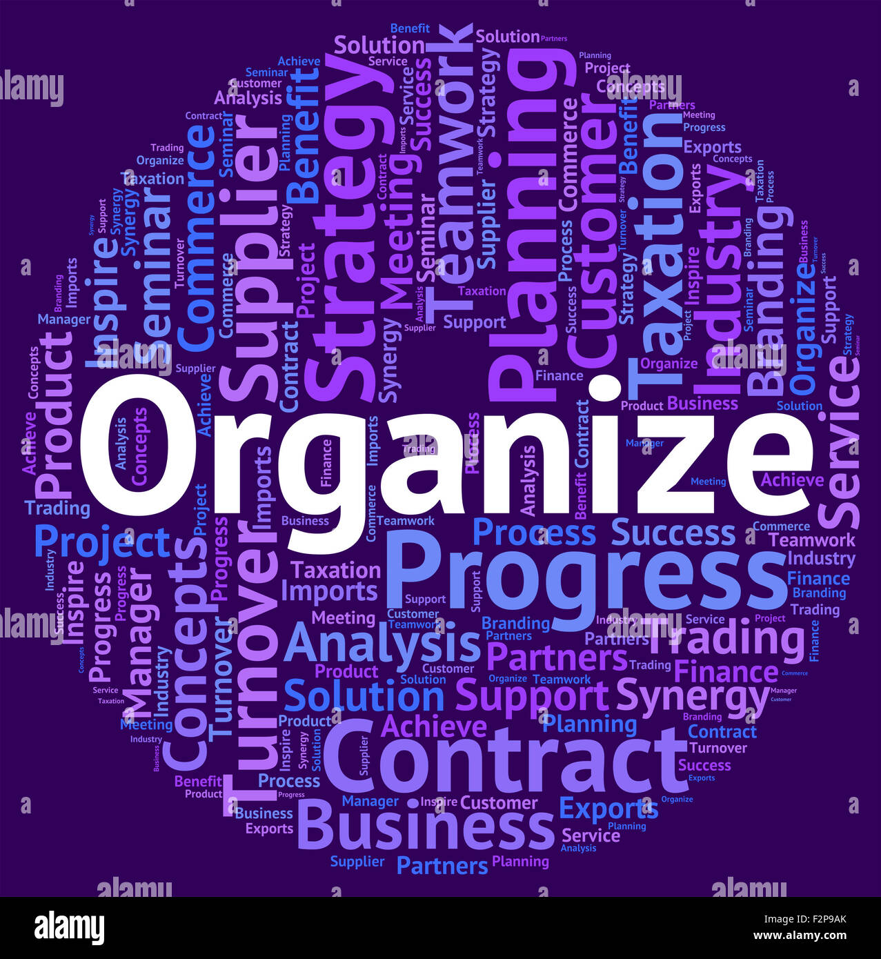 Organize Word Showing Structured Words And Wordcloud Stock Photo - Alamy