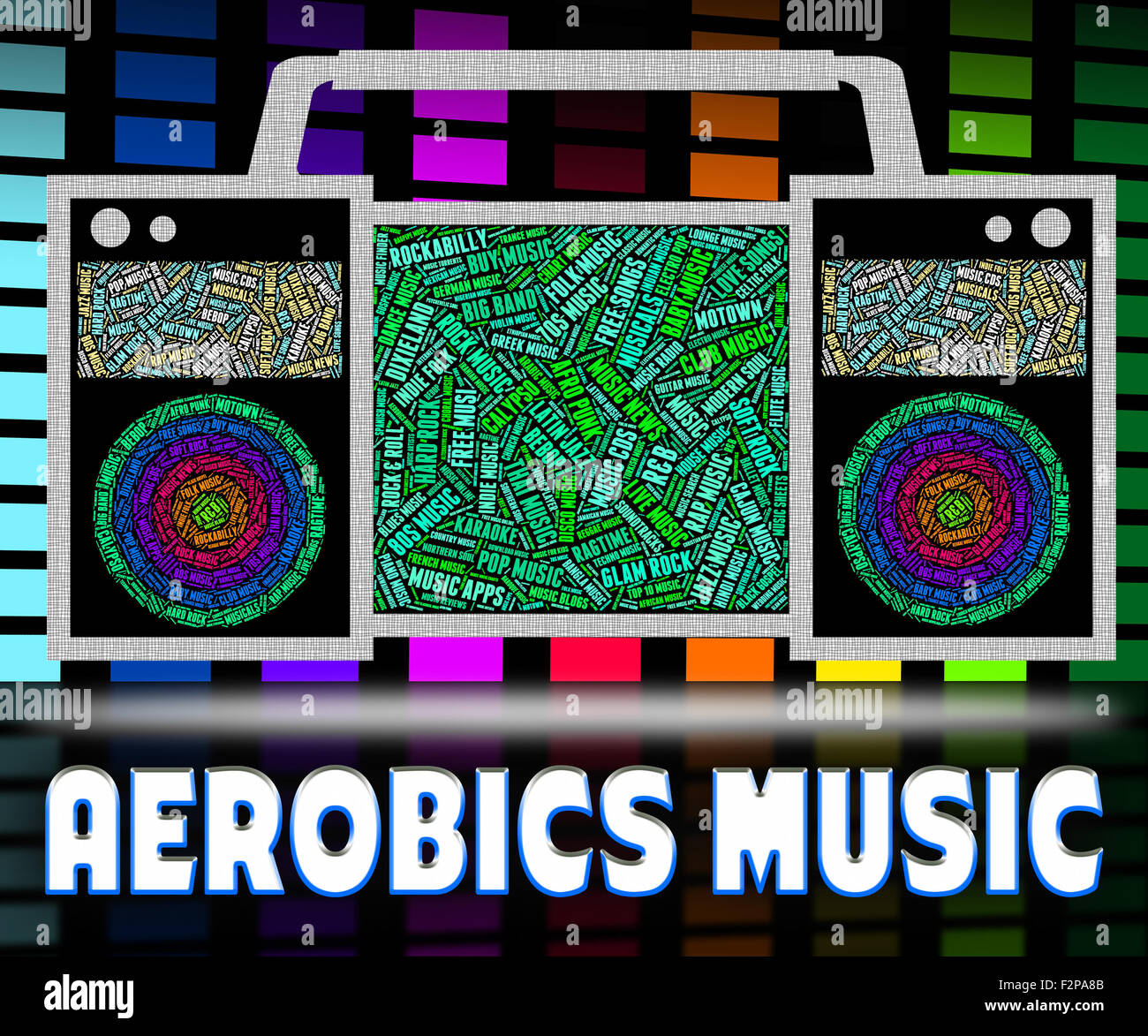 Aerobics Music Representing Sound Tracks And Workout Stock Photo - Alamy