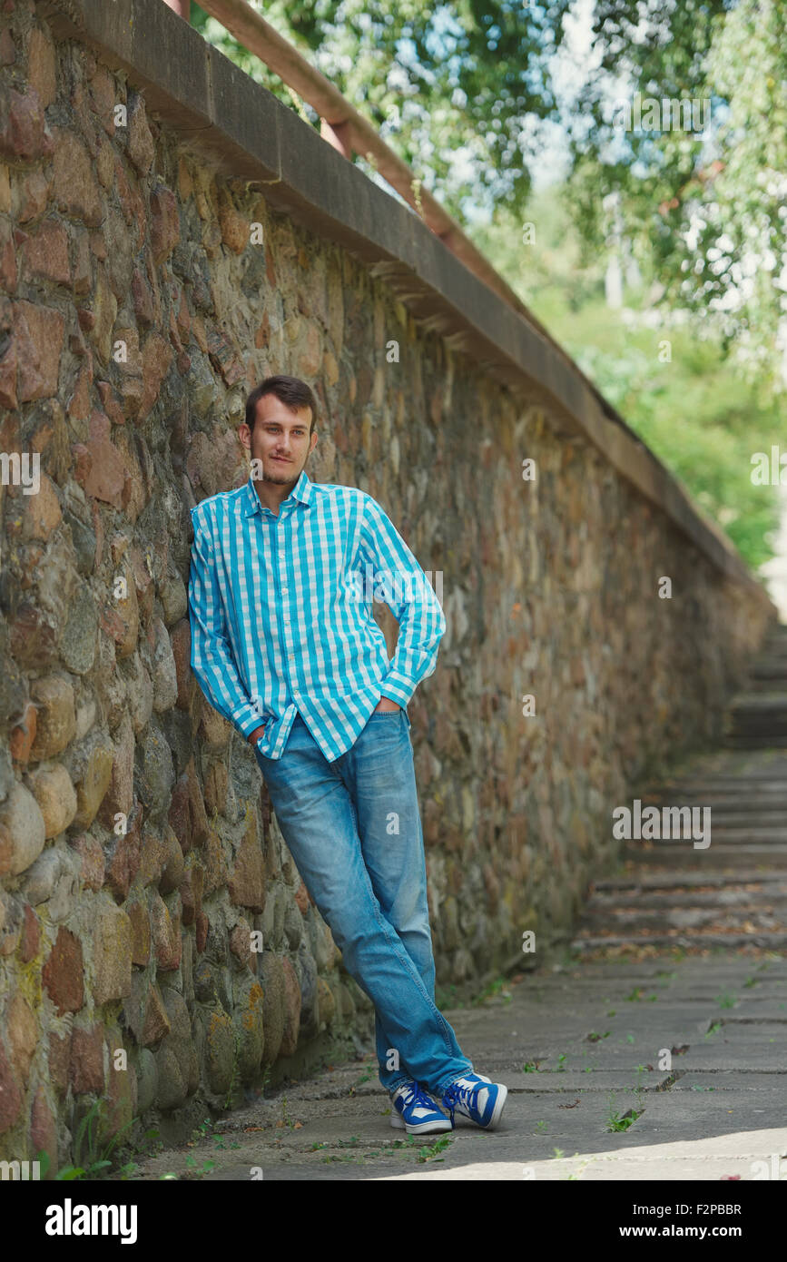 young man on the street Stock Photo - Alamy