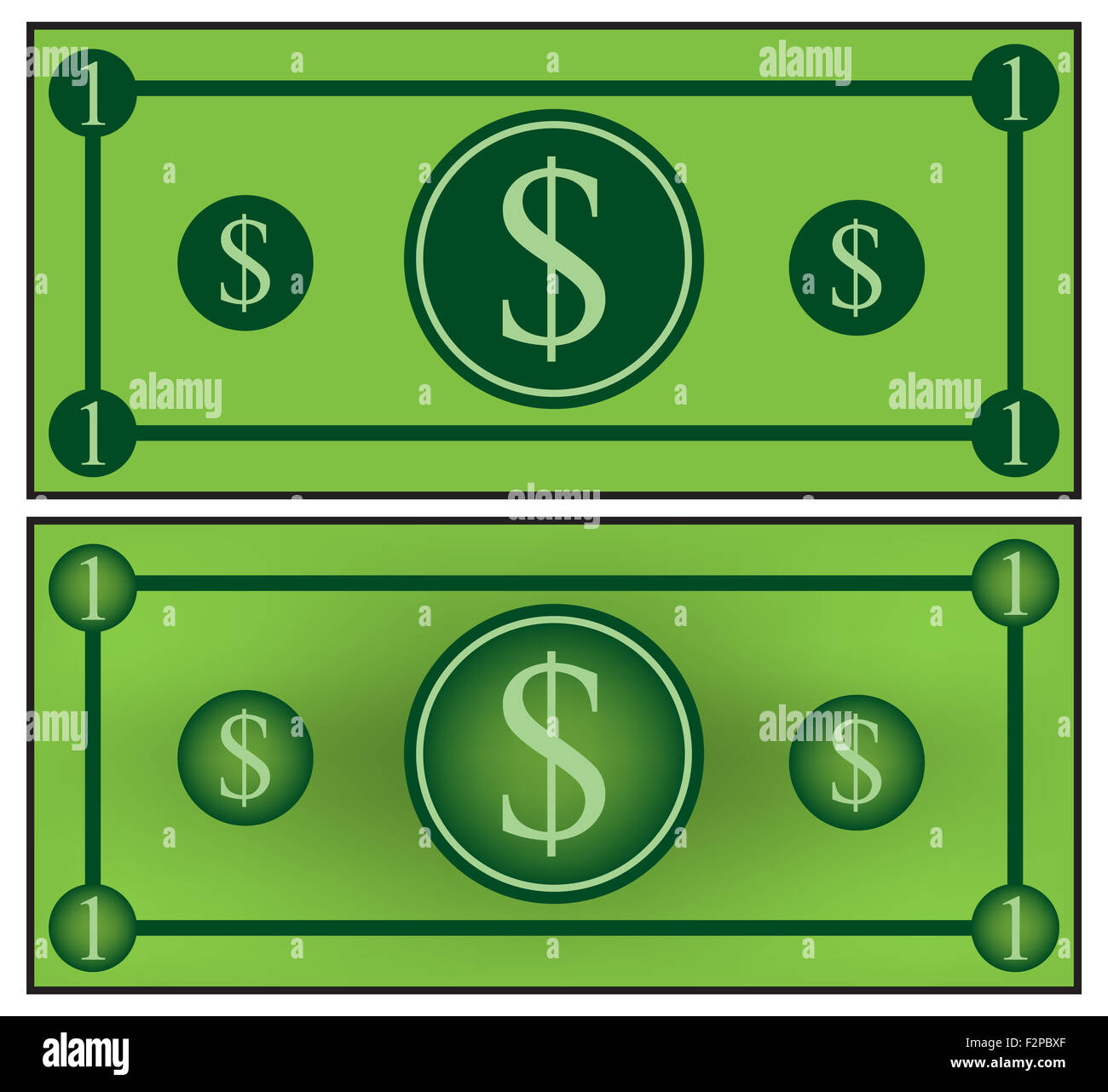 Cartoon money, dollar banknote, paper bill. Vector illustration ...