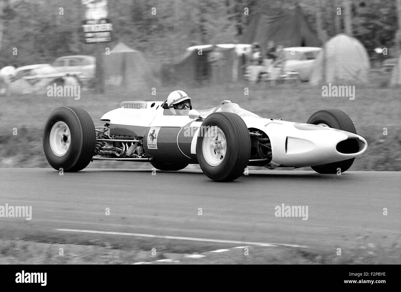 John Surtees in his Ferrari at the US GP at Watkins Glen 1964 Stock ...
