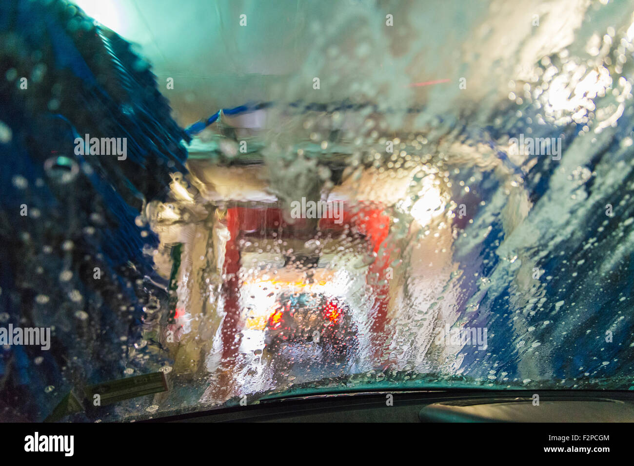 car wash from inside of my car Stock Photo - Alamy
