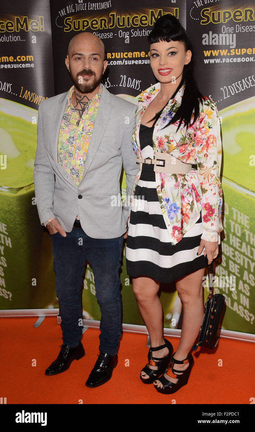 London, UK. 260414.Abz Love and guest at the 'Super Juice Me!' UK film ...
