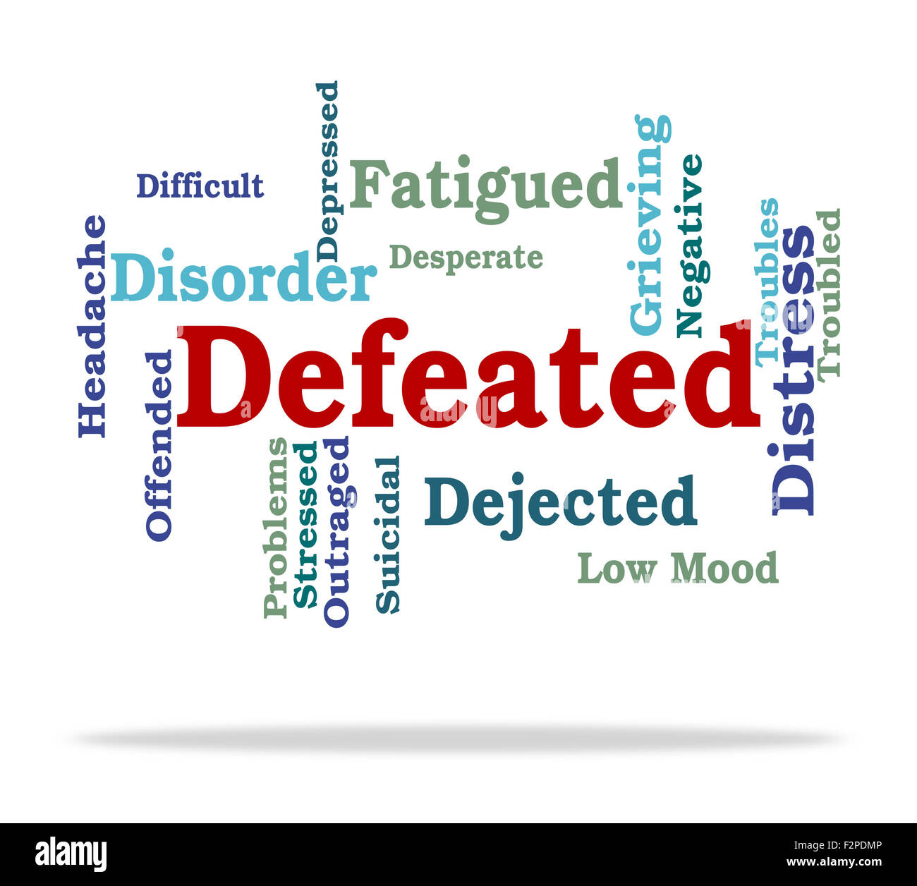 Defeated Word Showing Defeating Vanquish And Defeats Stock Photo - Alamy