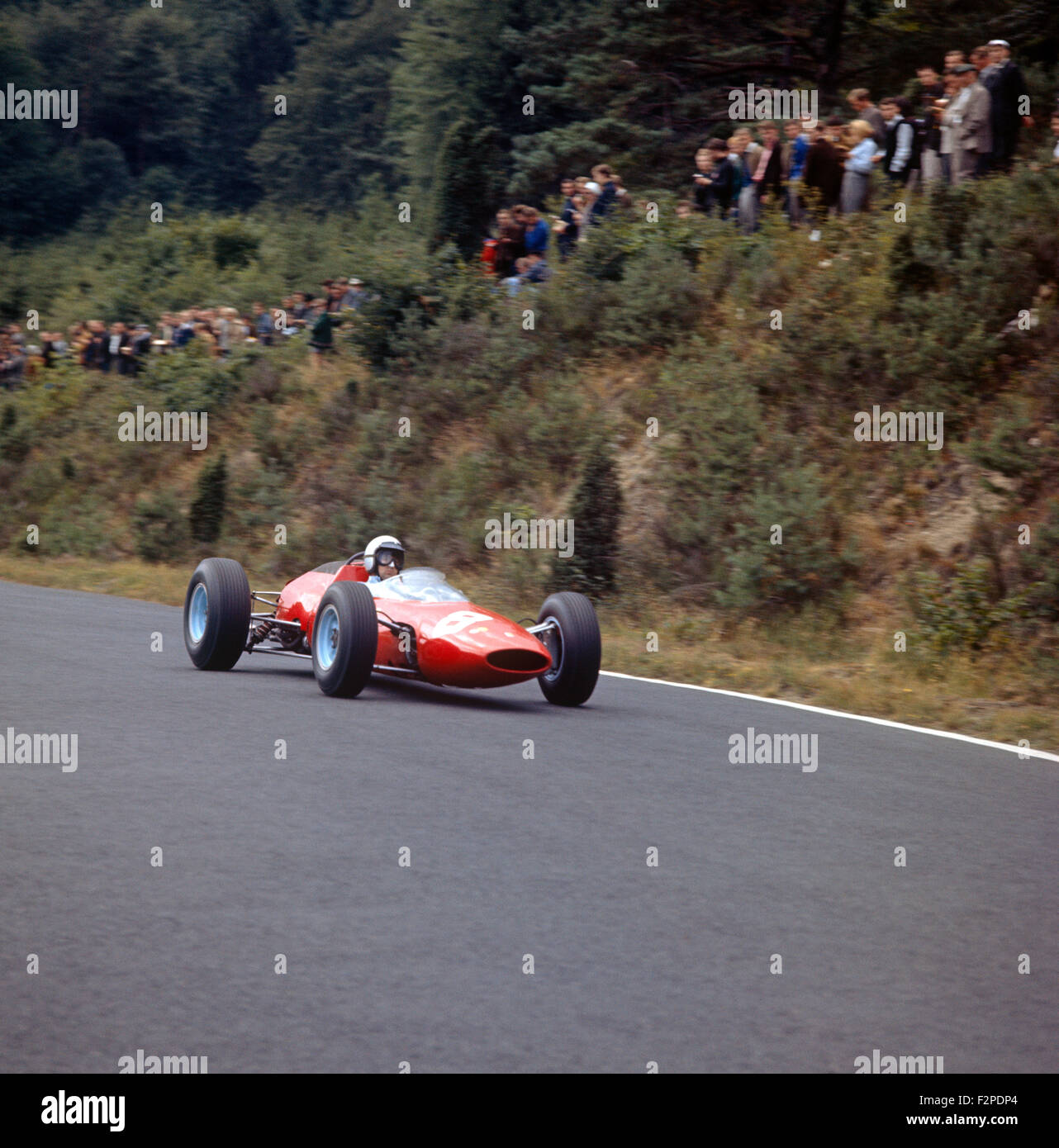 John Surtees in a Ferrari 156 in the Belgian GP at Spa 19 June 1963 ...