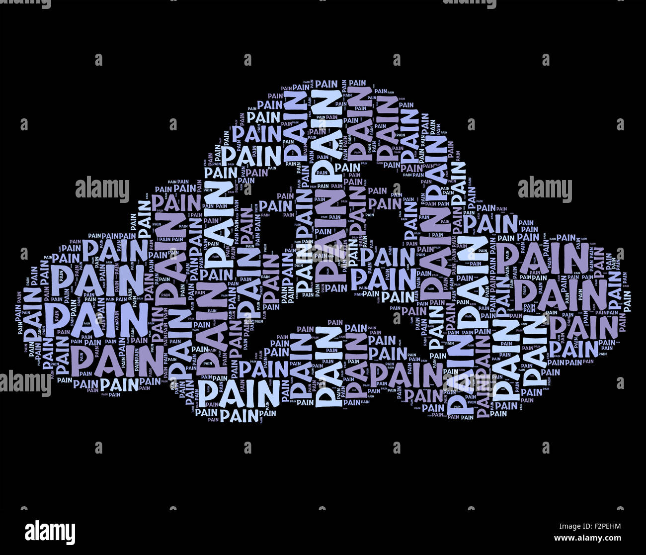 Pain Word Showing Throbbing Throb And Painful Stock Photo - Alamy