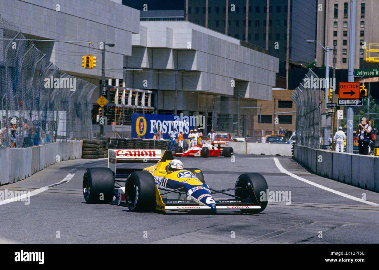 Nelson Piquet in his Williams Honda at the US GP in Detroit 1987 Stock ...
