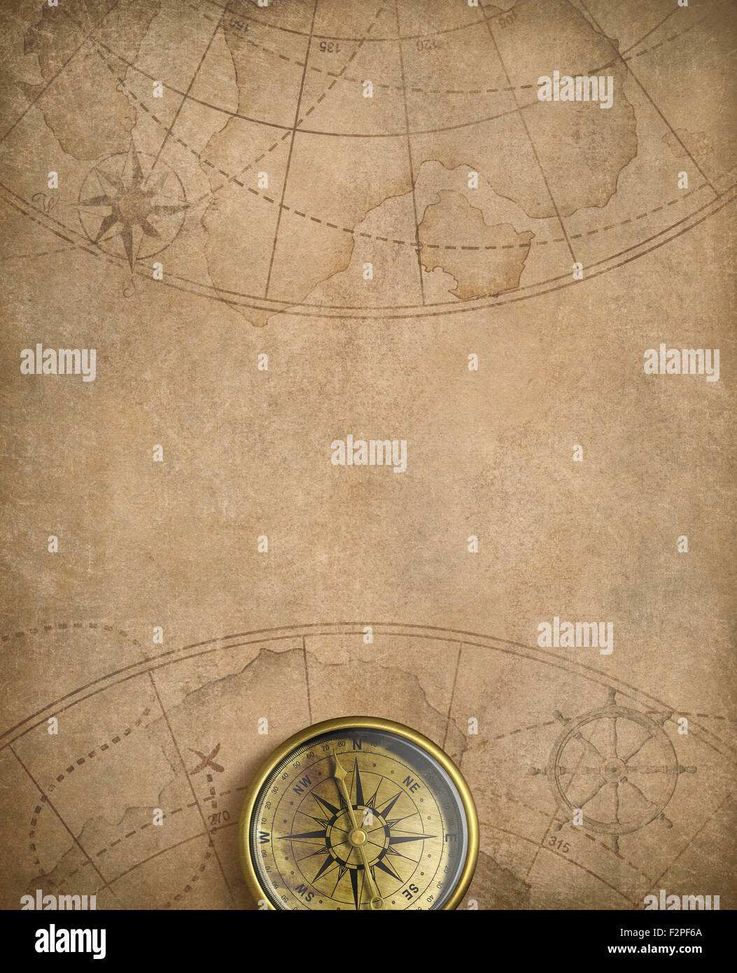 Old Sea Map Compass