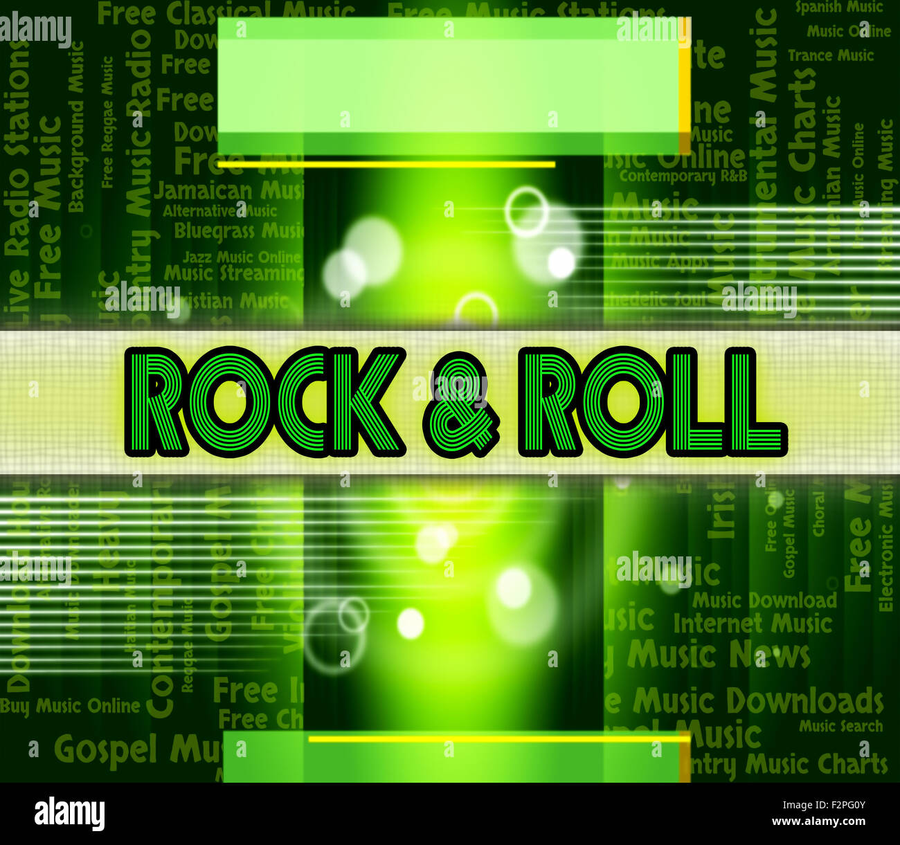 Rock And Roll Showing Sound Tracks And Melody Stock Photo - Alamy