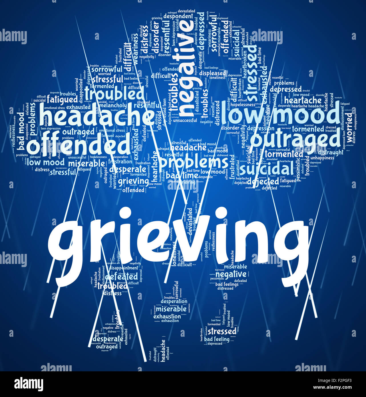 Grieving Word Indicating Mourning Text And Words Stock Photo - Alamy