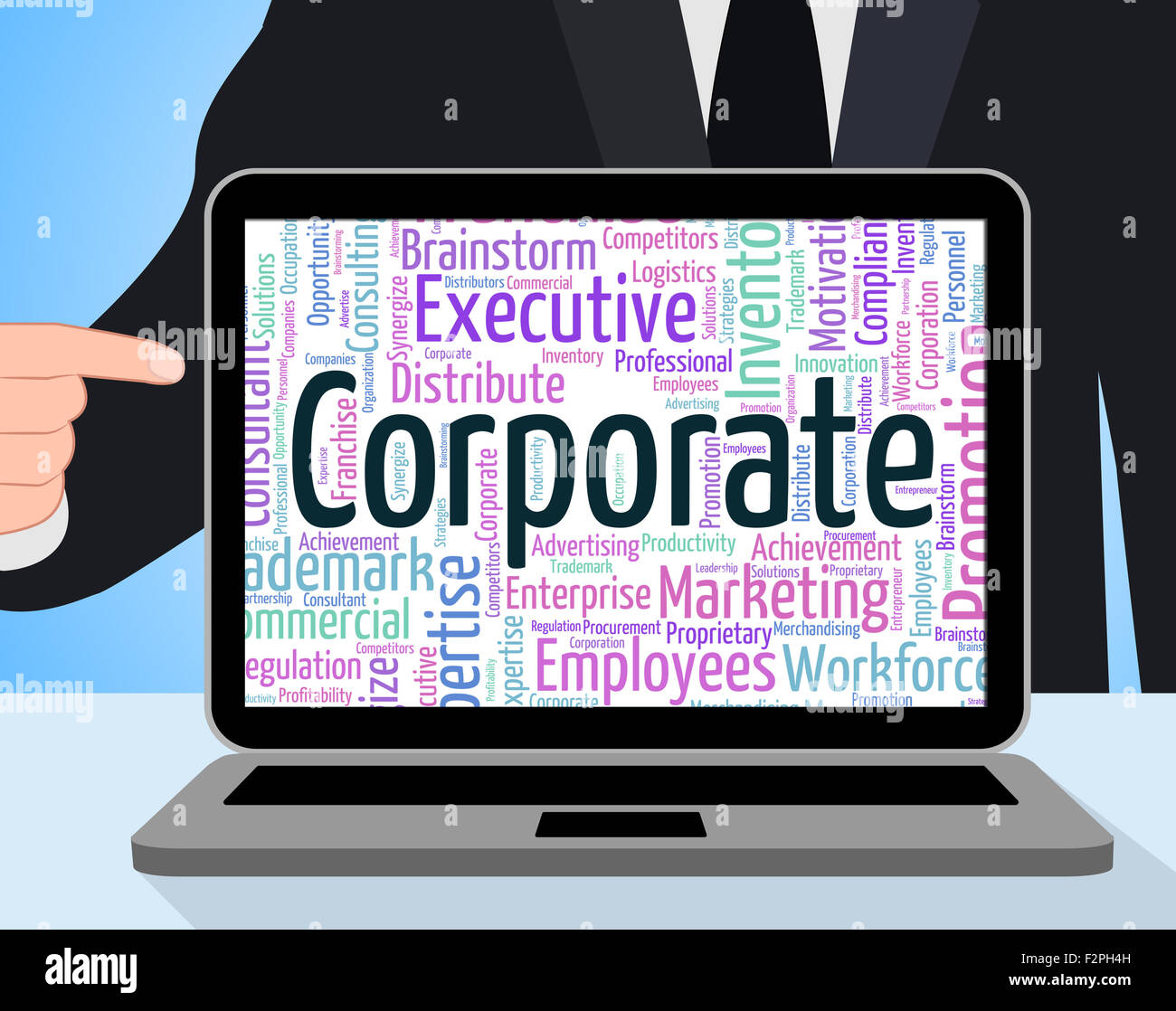 Corporate Word Meaning Company Corporation And Businessmen Stock Photo ...
