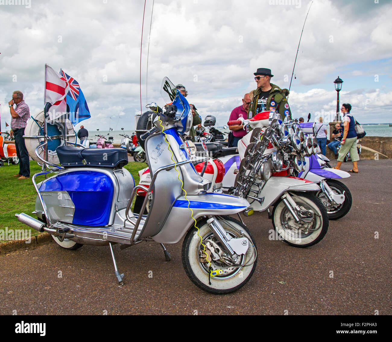 A line-up of scooters at the 2015 International Scooter Rally on the ...