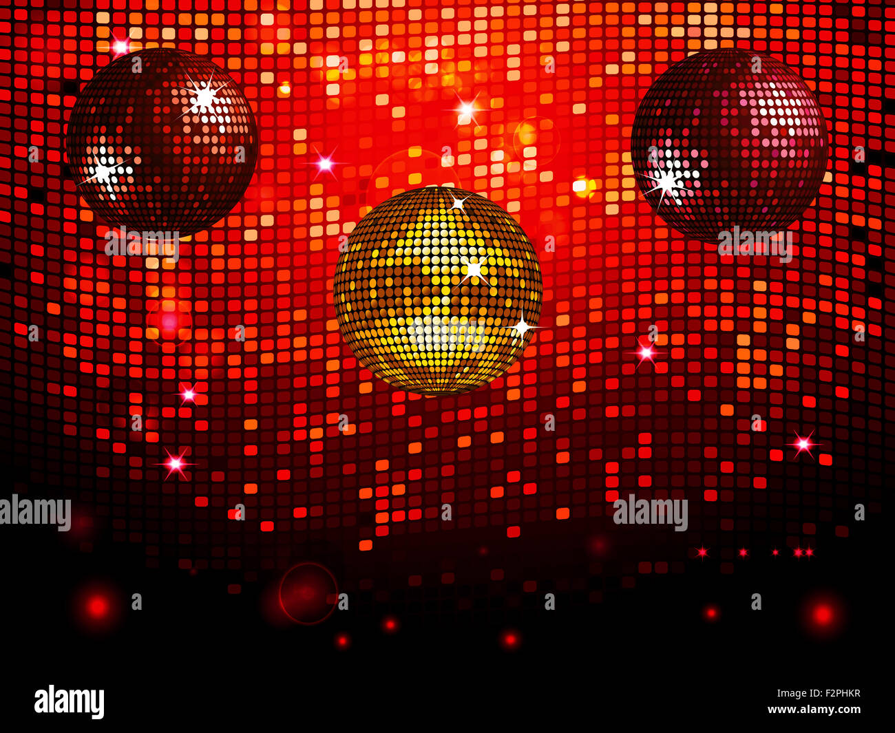 Sparkling red disco ball hi-res stock photography and images - Alamy