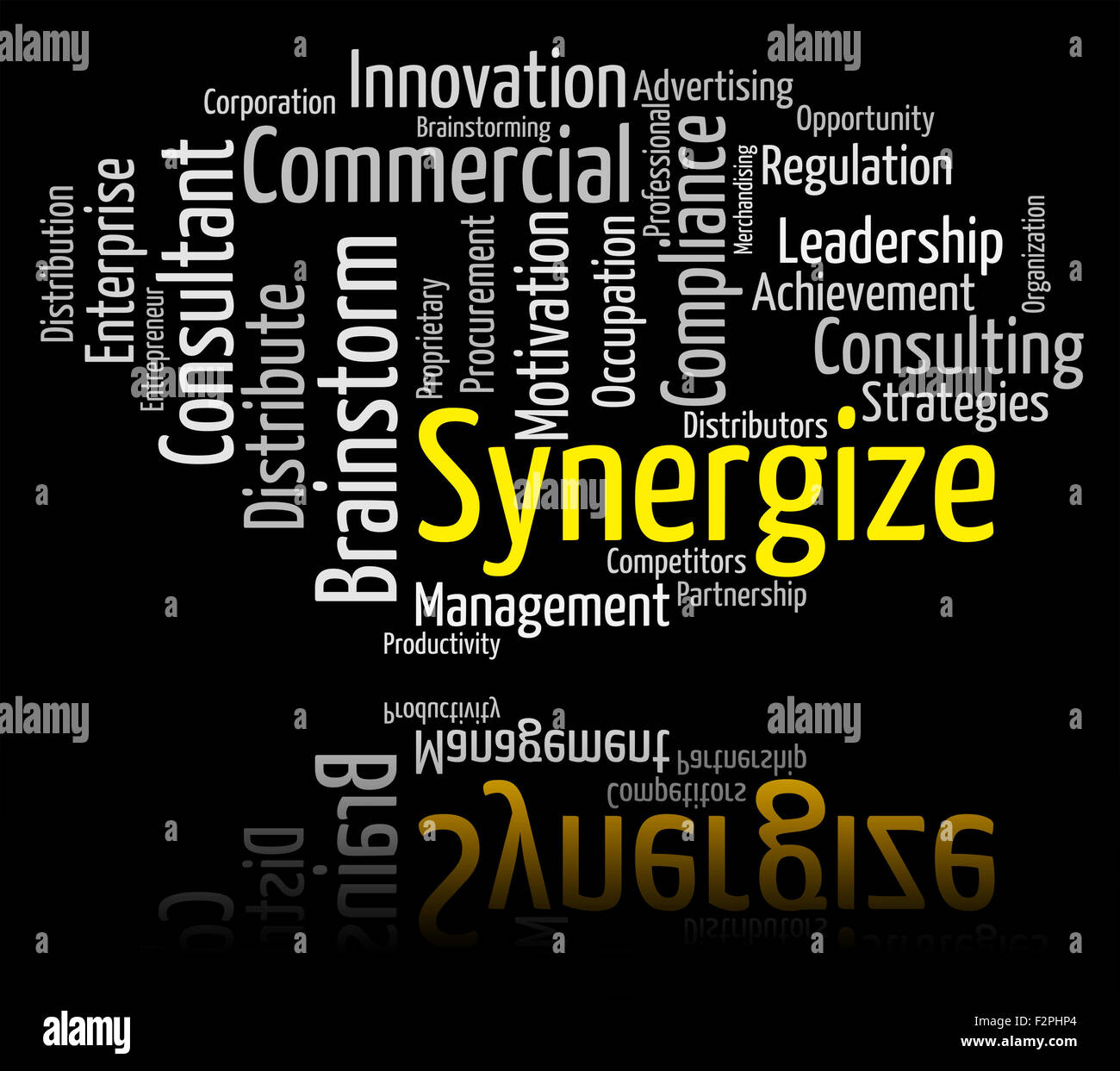 Synergize Word Showing Work Together And Partners Stock Photo - Alamy