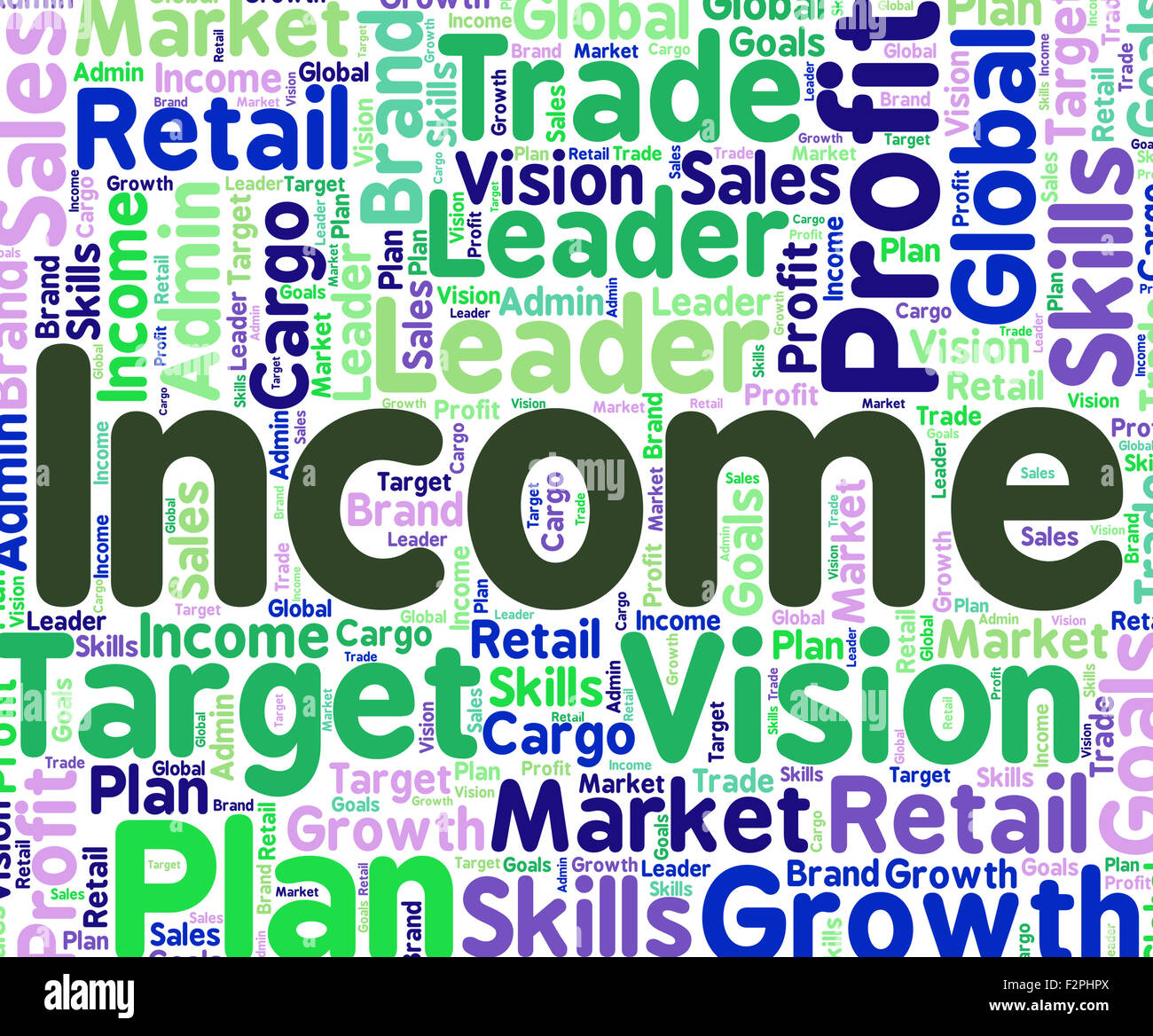 Income Word Showing Earning Wages And Wordcloud Stock Photo - Alamy