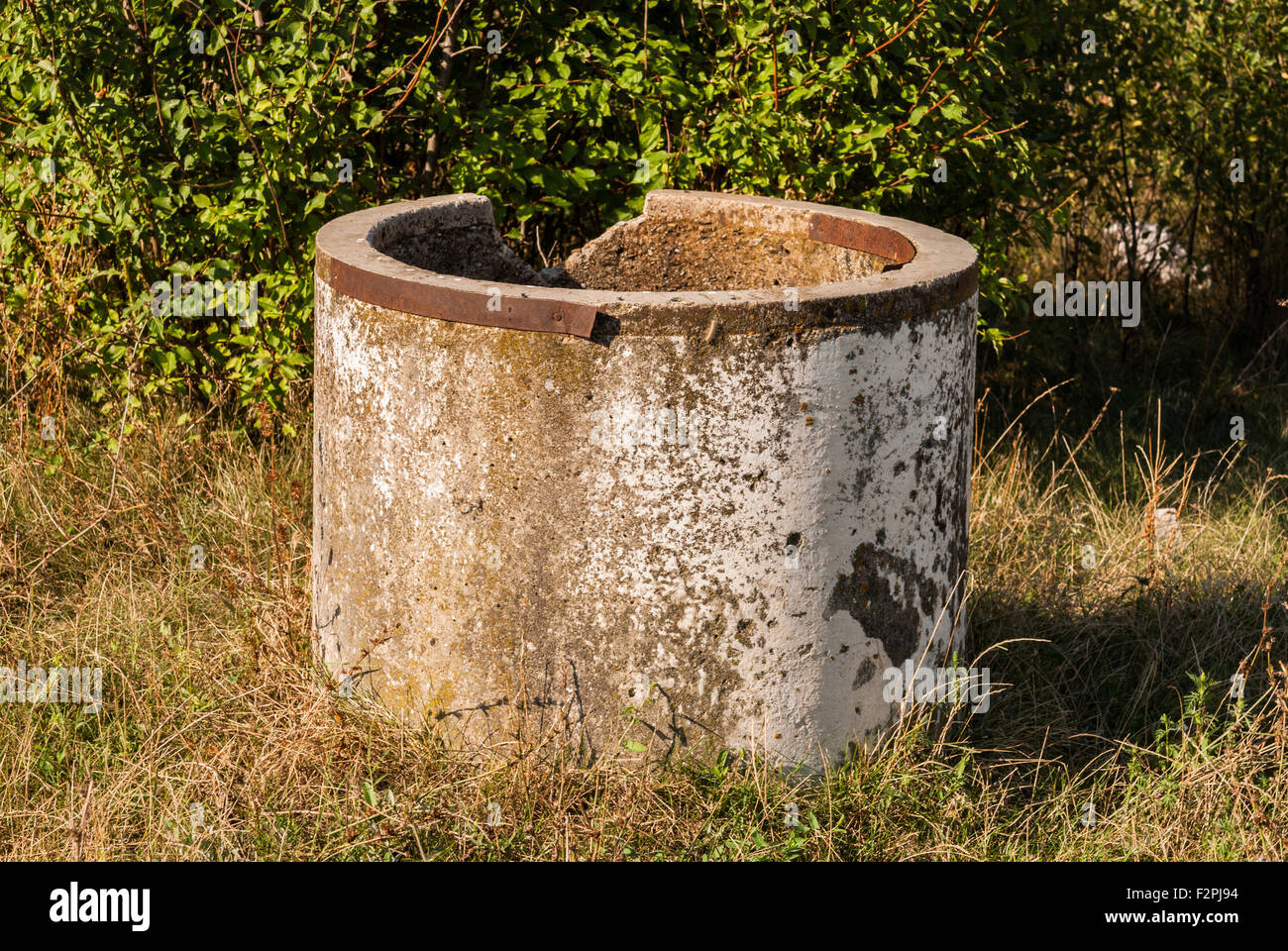 Concrete part of shadoof (water well, well pole, well sweep, sweep ...