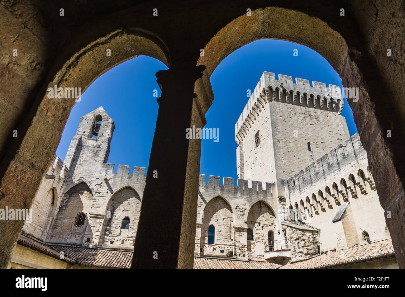 Pope papal castle palace palais france french gothic hi-res stock ...