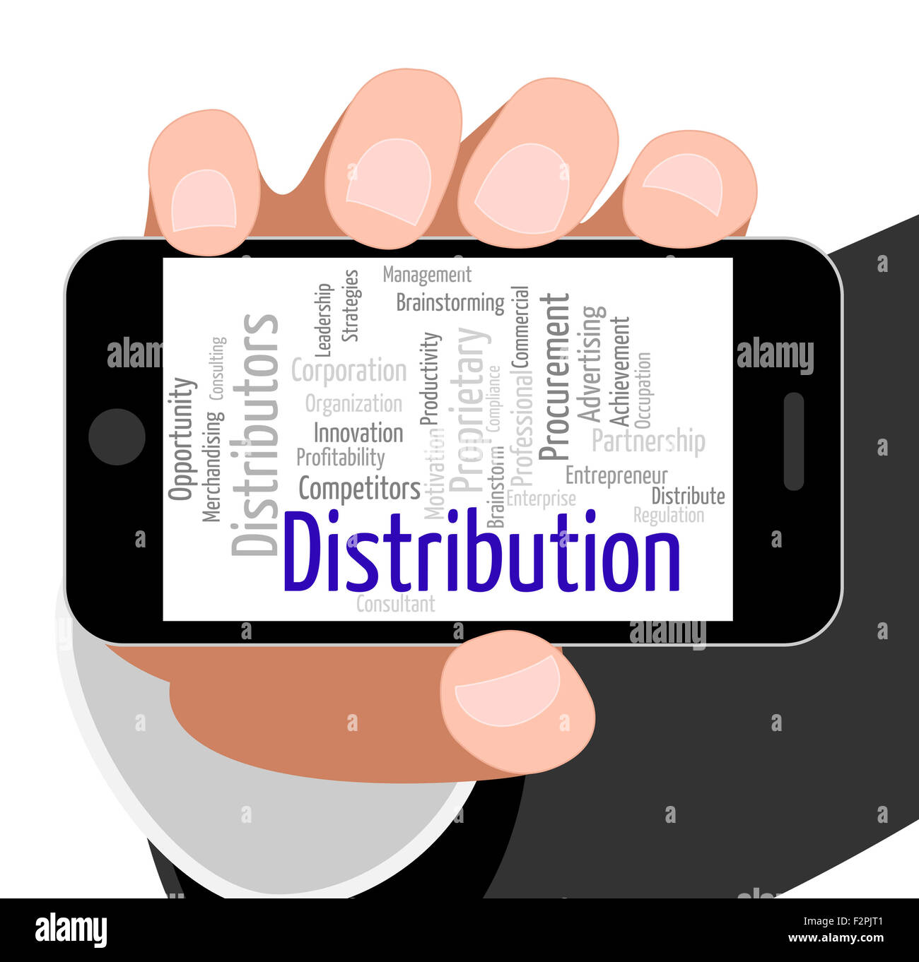 Distribution Word Meaning Supply Chain And Distribute Stock Photo - Alamy