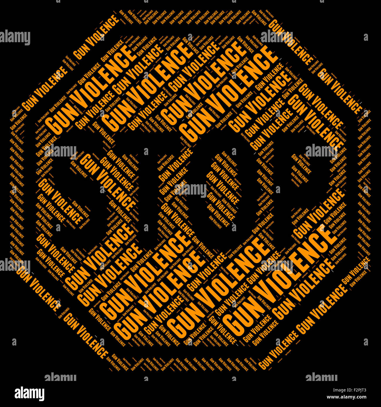 Stop Gun Violence Meaning Brute Force And Brutality Stock Photo - Alamy