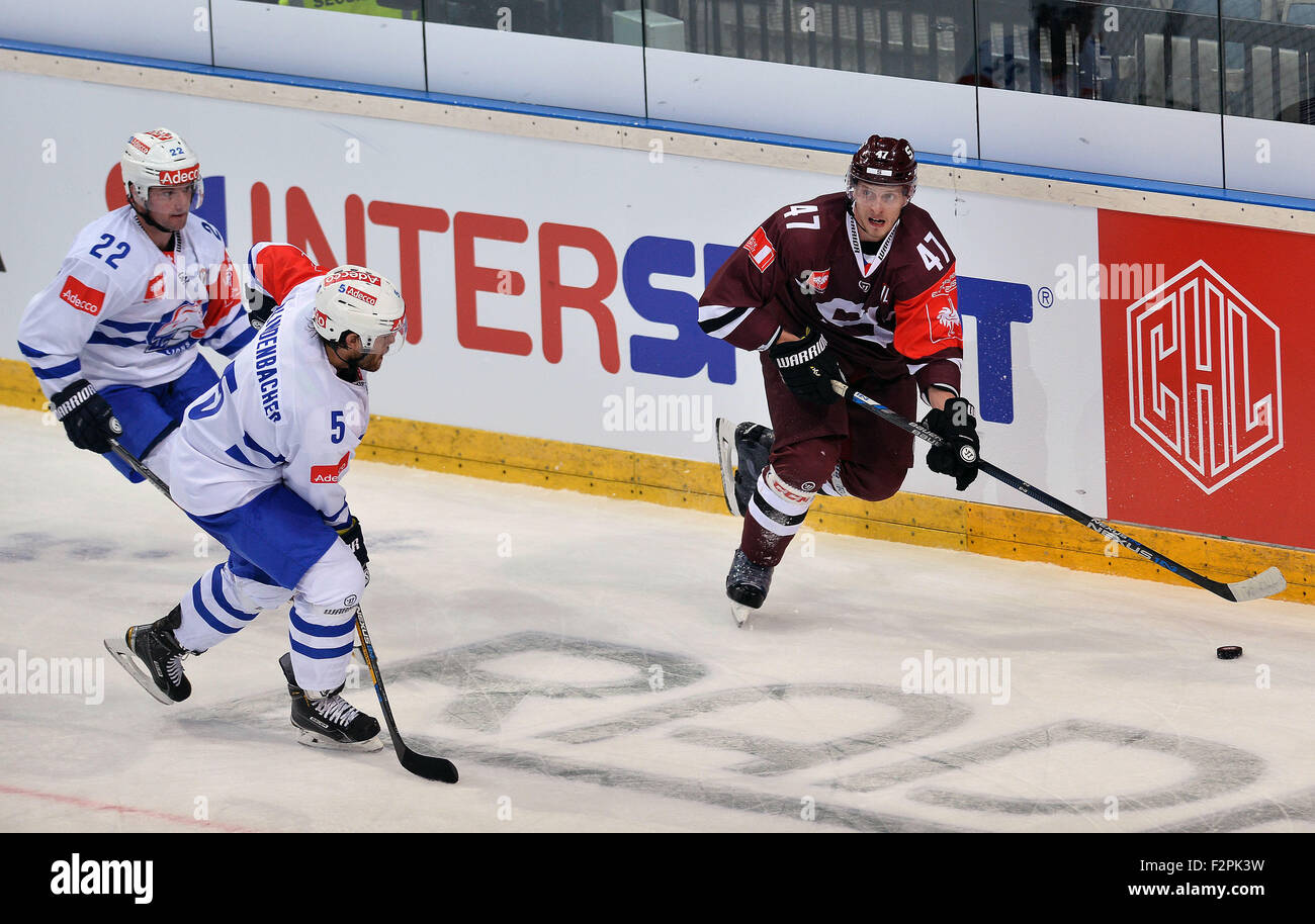 Prague, Czech Republic. 22nd Sep, 2015. From left: Marc-Andre Bergeron ...