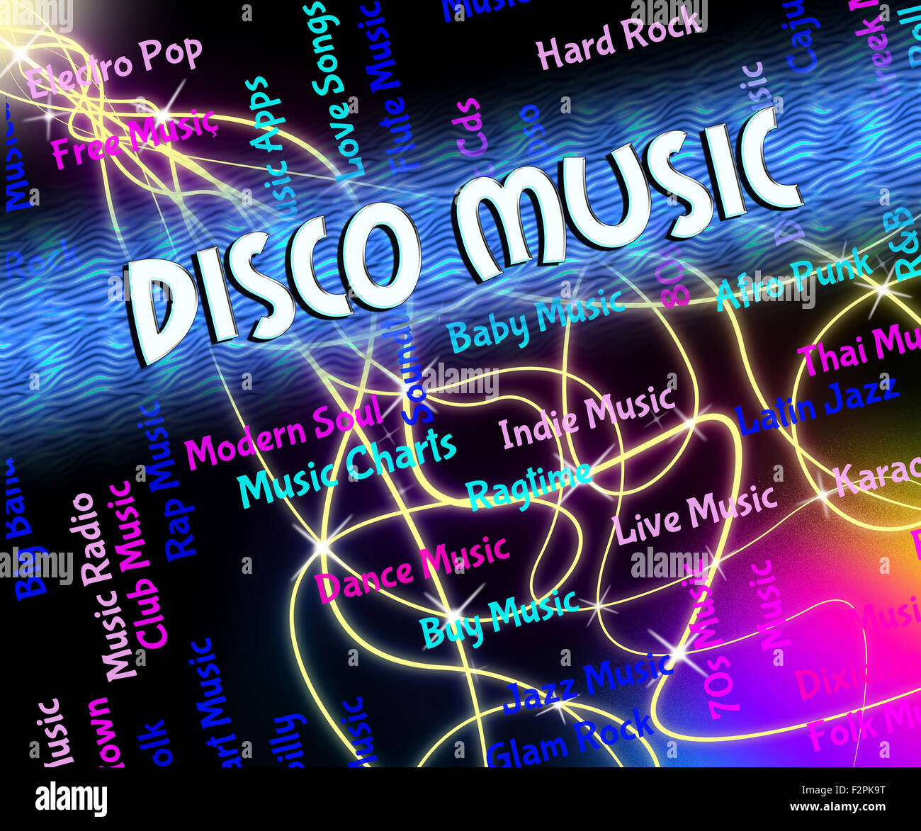 Disco Music Representing Sound Tracks And Songs Stock Photo - Alamy