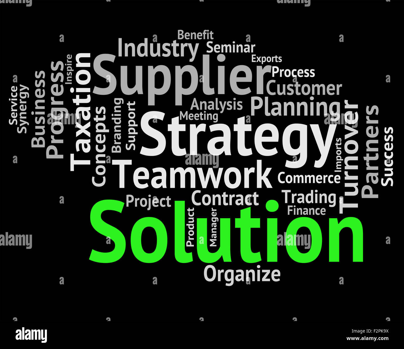 Solution Word Indicating Resolution Text And Solved Stock Photo - Alamy