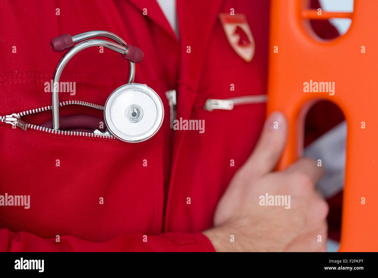 Close-up of paramedic with stethoscope Stock Photo - Alamy