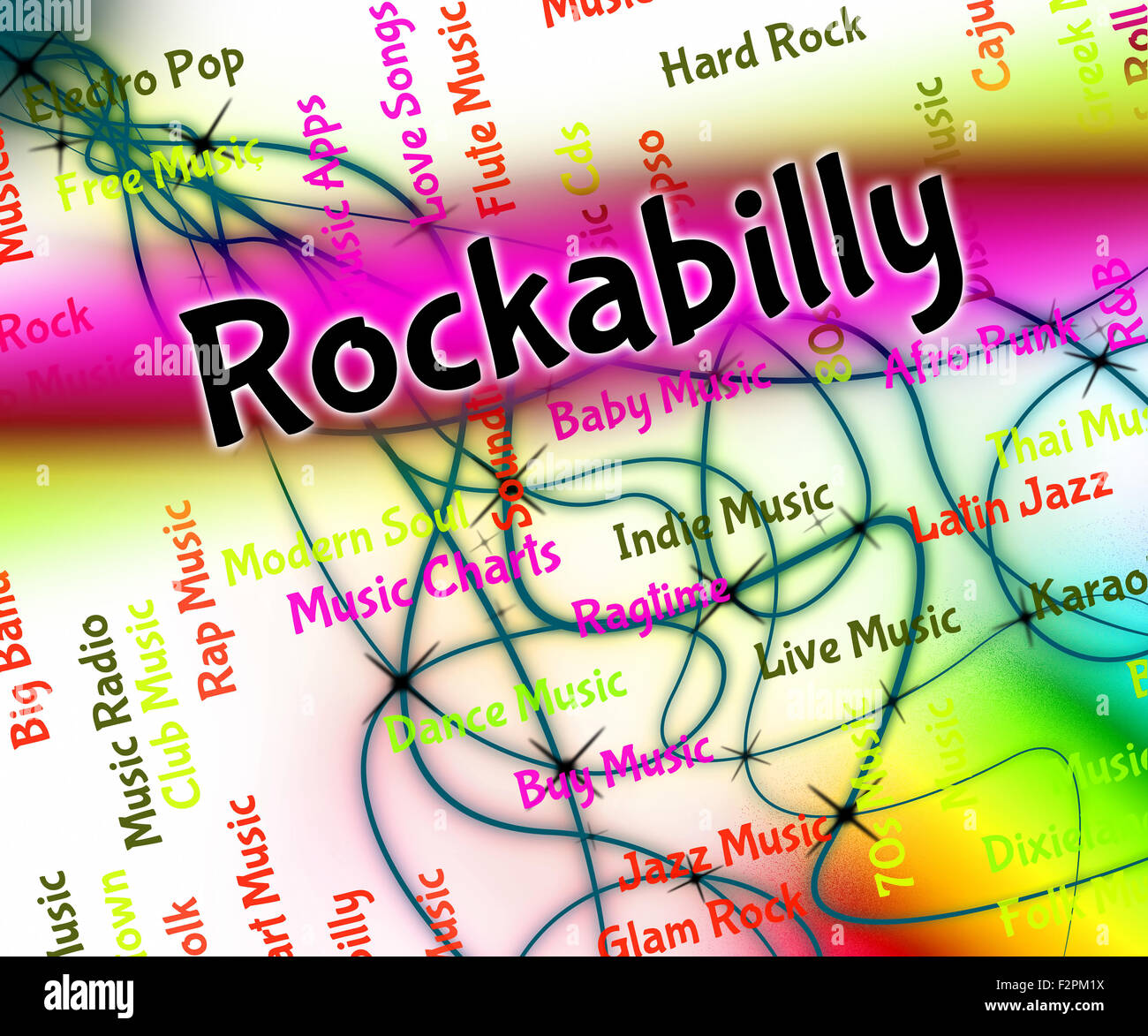 Rockabilly Music Representing Sound Tracks And Tune Stock Photo - Alamy