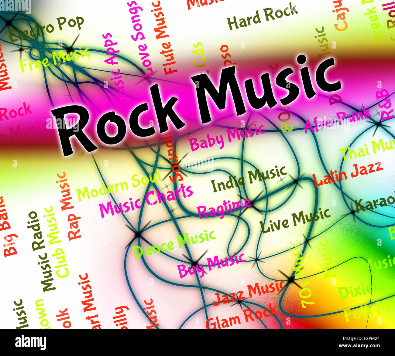 Rock Music Meaning Sound Tracks And Musical Stock Photo - Alamy