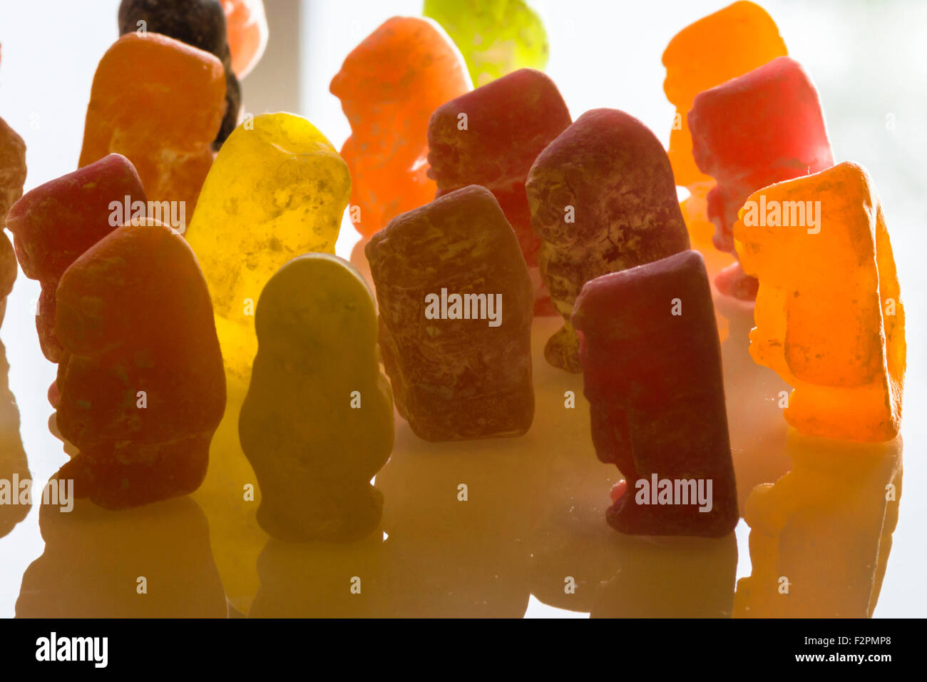 Jelly Baby's, a very sweet sugary confectionery. Visual metaphor for ...