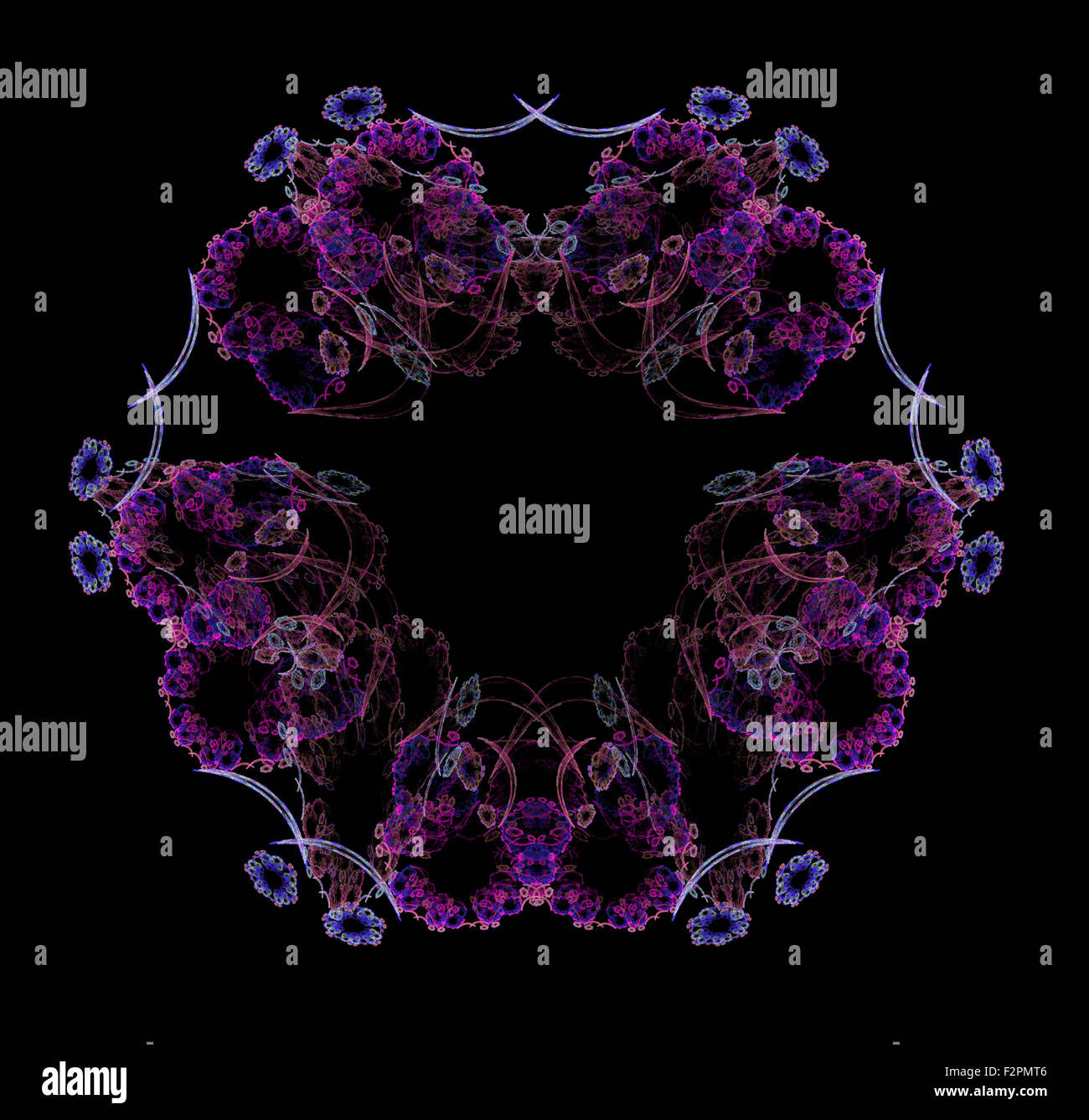 Abstract fractal polygonal element consisting of a number of intricate ...