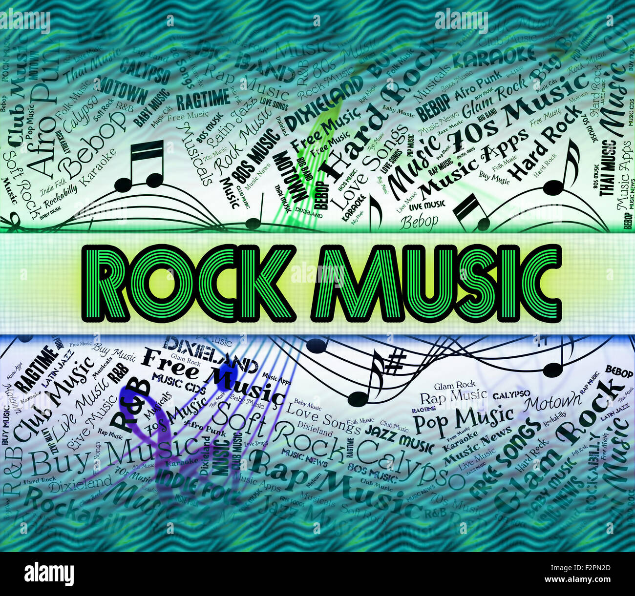 Rock Music Meaning Sound Tracks And Acoustic Stock Photo - Alamy