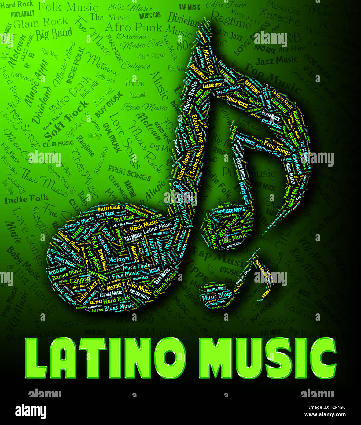 Latino Music Showing Sound Tracks And Harmonies Stock Photo - Alamy