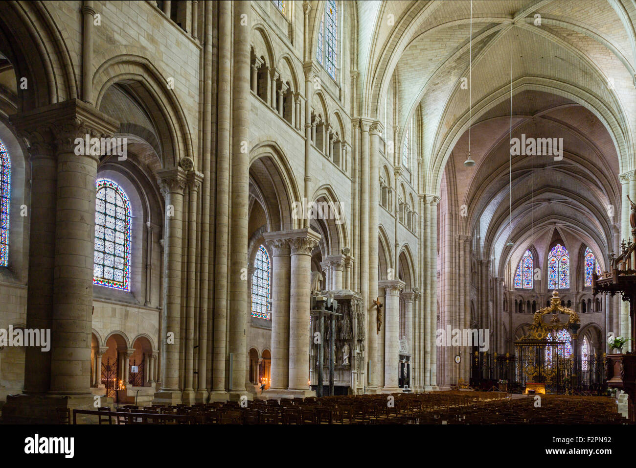 The cathedral Saint Etienne, Sens, Yonne, Burgundy, France Stock Photo ...