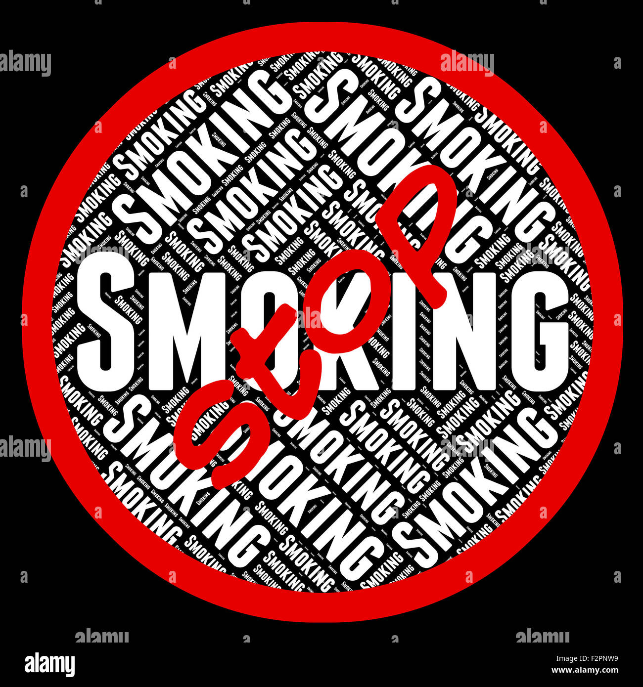 Stop Smoking Meaning Warning Sign And Smoke Stock Photo - Alamy