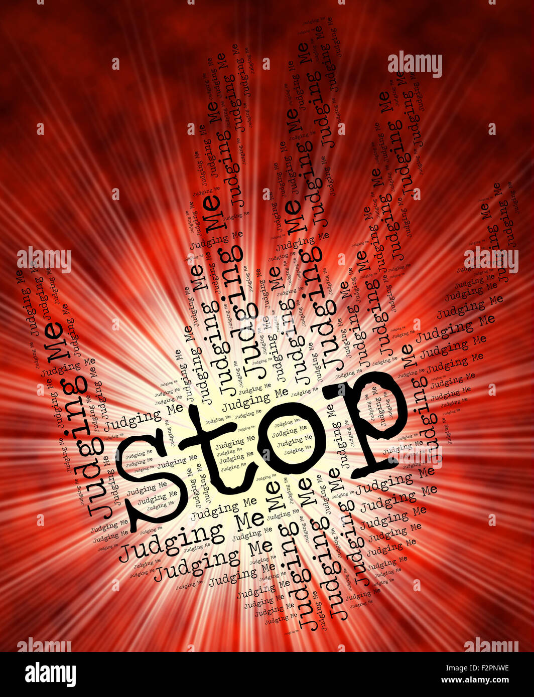 Stop Judging Me Showing Warning Sign And Prohibited Stock Photo - Alamy