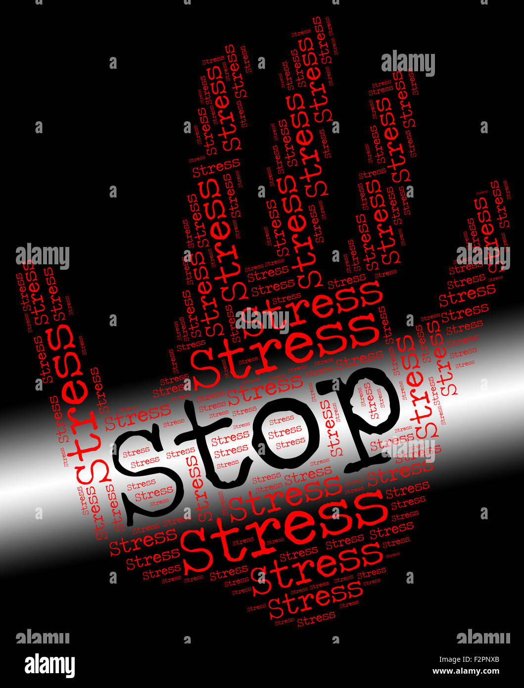 Stop Stress Indicating Warning Sign And Control Stock Photo - Alamy