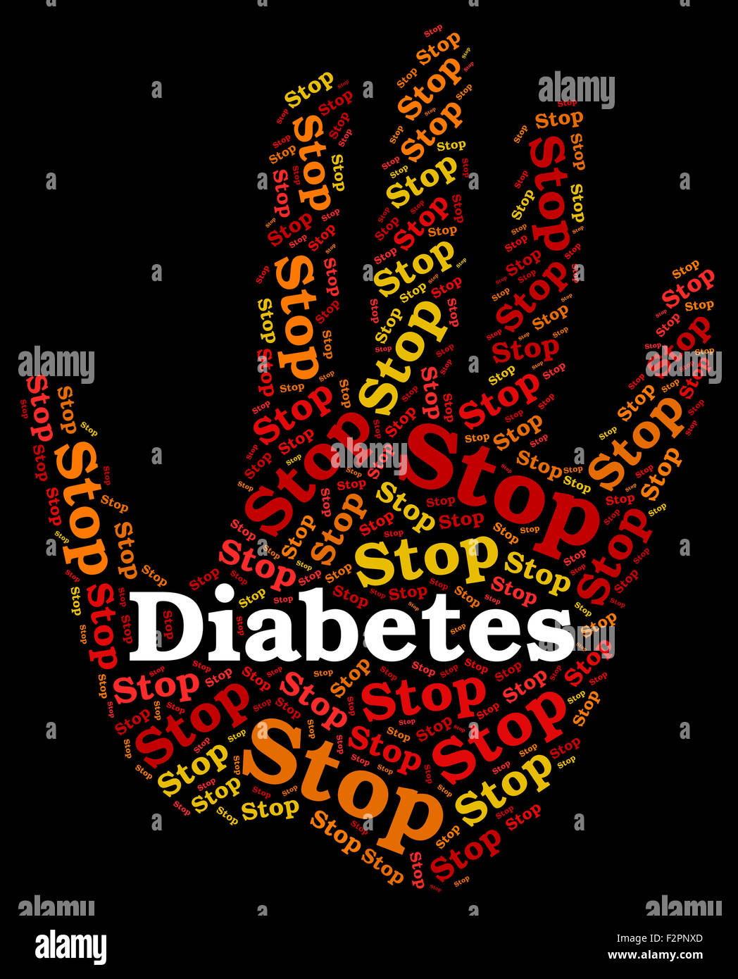 Stop Diabetes Representing Warning Sign And Prevent Stock Photo - Alamy