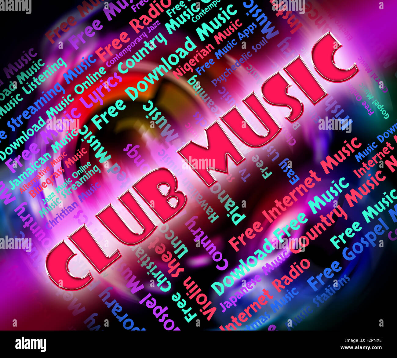 Club Music Showing Sound Track And Harmony Stock Photo - Alamy